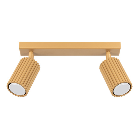 Plafon KARBON 2 złoty + 2x Żarówka LED GU-10 3000K Ciepła 7W 510lm ...